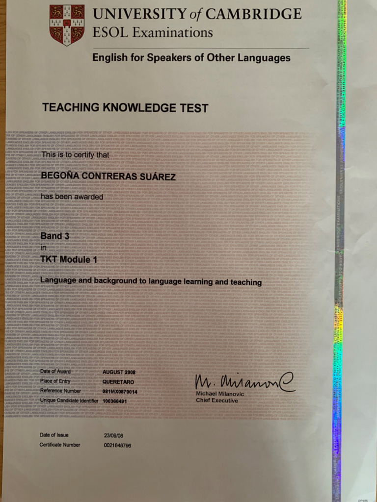 Cambridge Tkt 1 | PDF