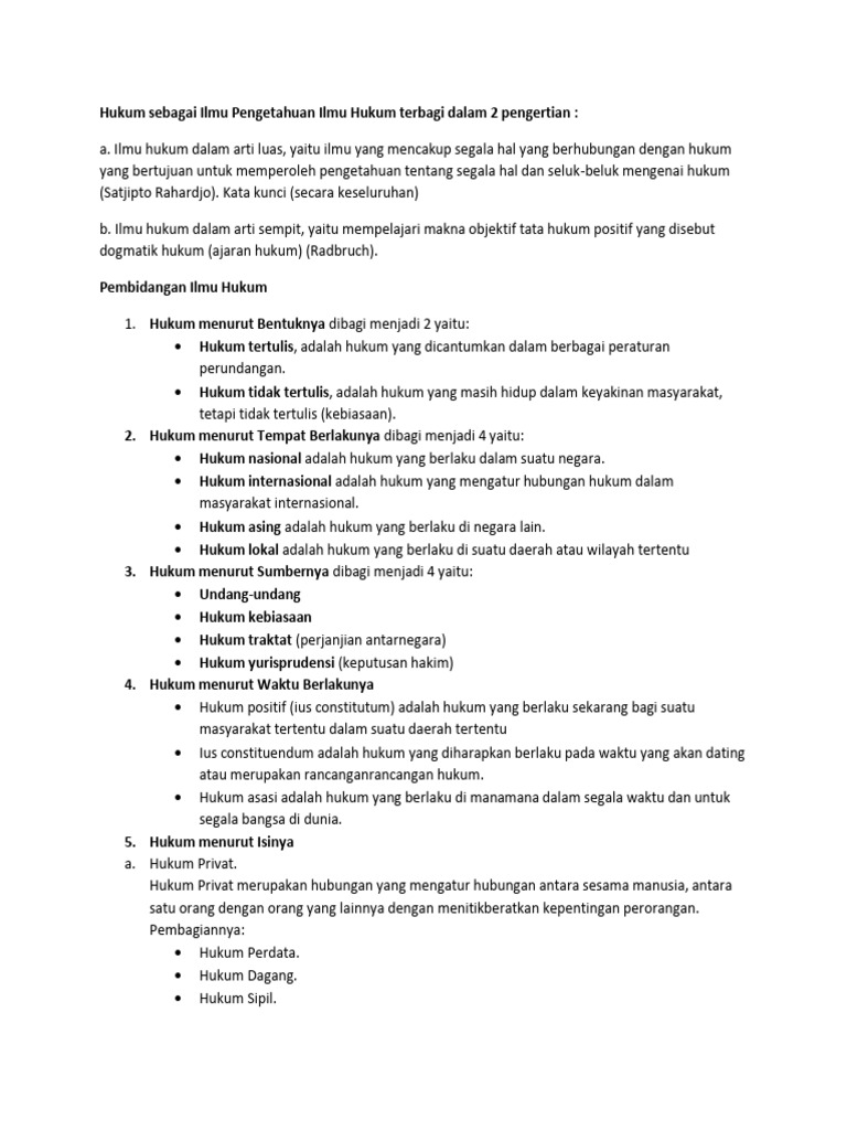 Ringkasan Materi Pih | PDF