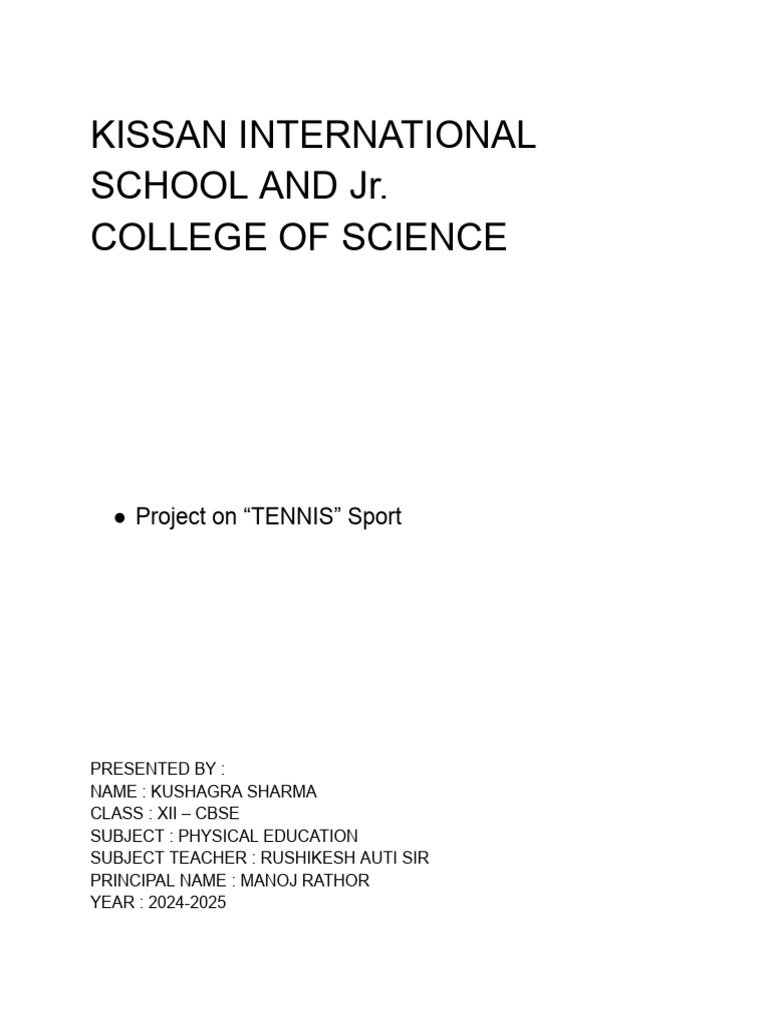 Physical Education (Kushagra Sharma ) | PDF