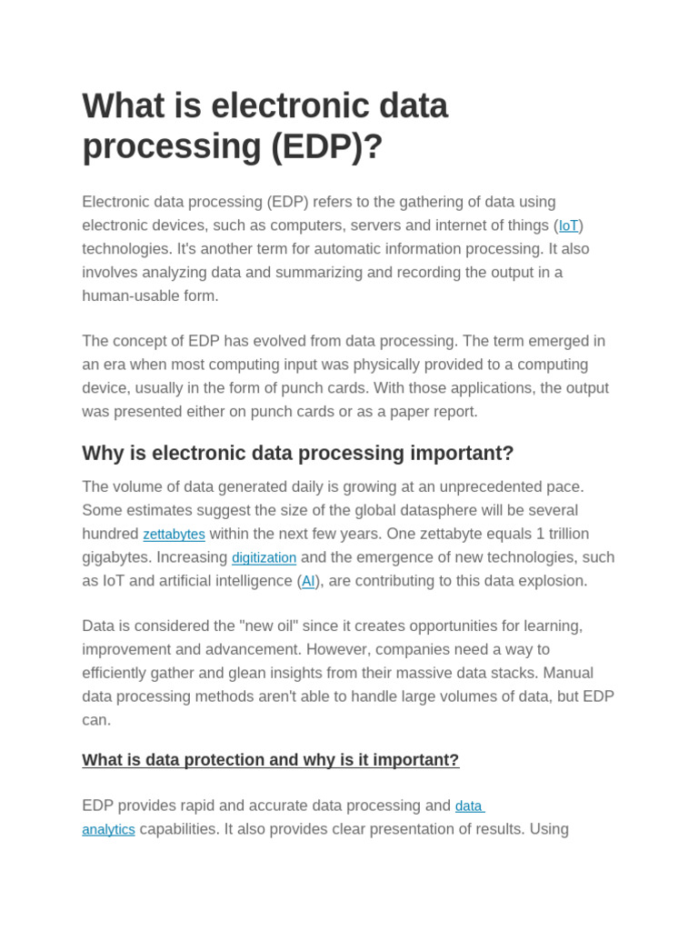 Edp Unit 3 Chapter 1 | PDF | Data | Internet Of Things