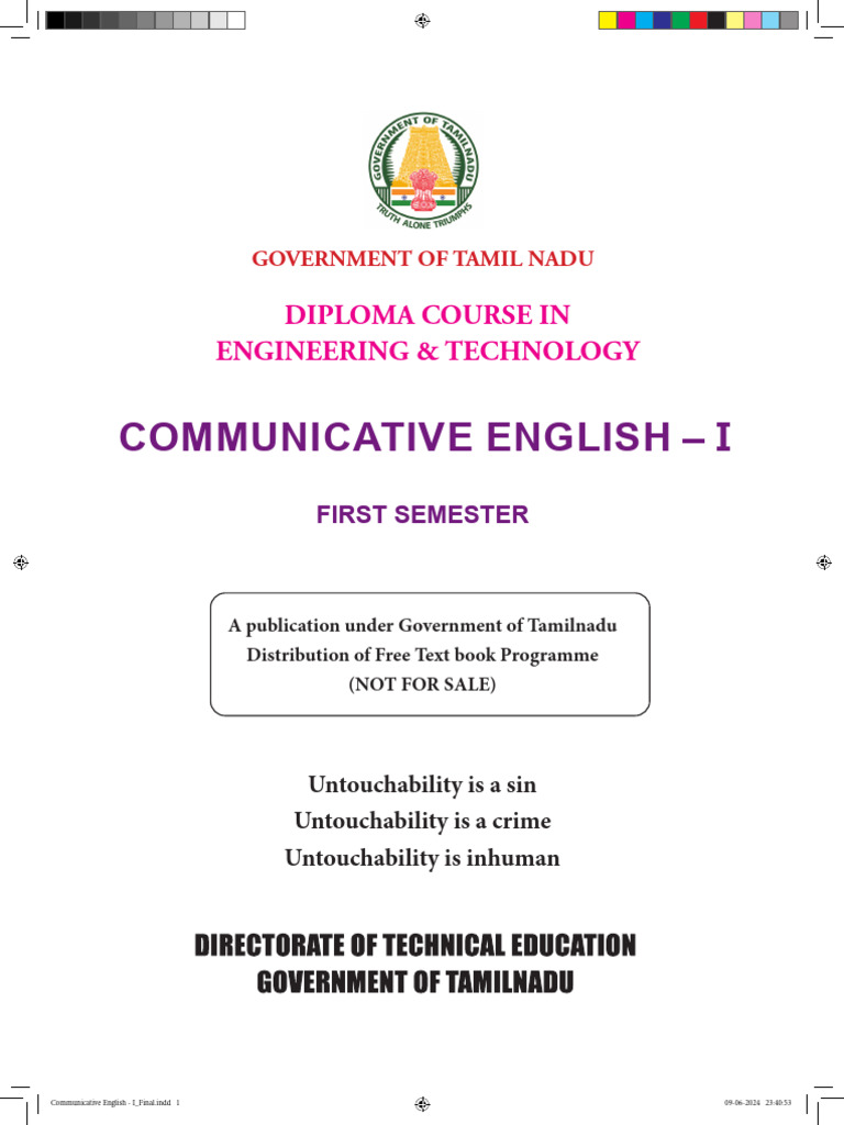 Communicative English - I Book | PDF | English Language | Verb