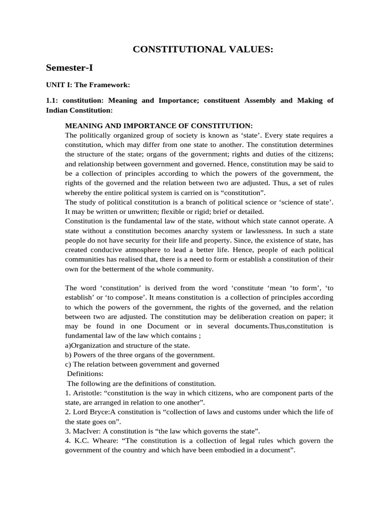 Constitutional Values | PDF | Constitution | Equal Protection Clause