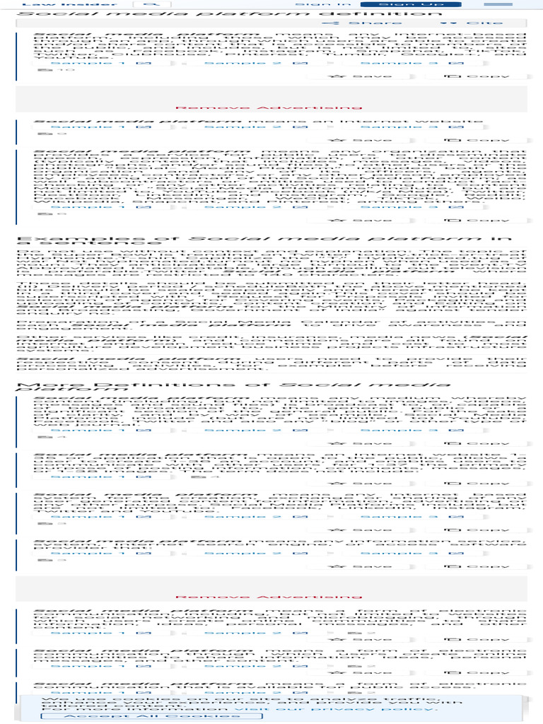 Social Media Platform Definition Law Insider | PDF | Social Media ...