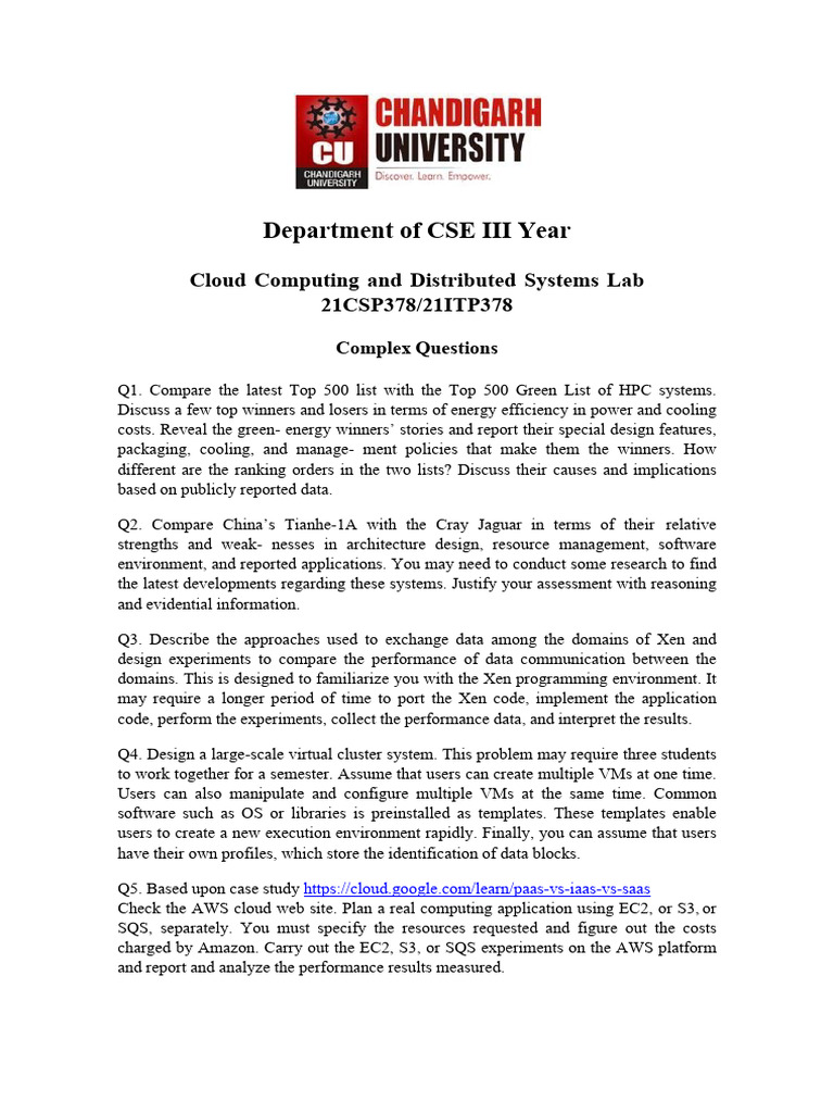Complex Problems Cloud Computing Lab 21csp378 Pdf Cloud
