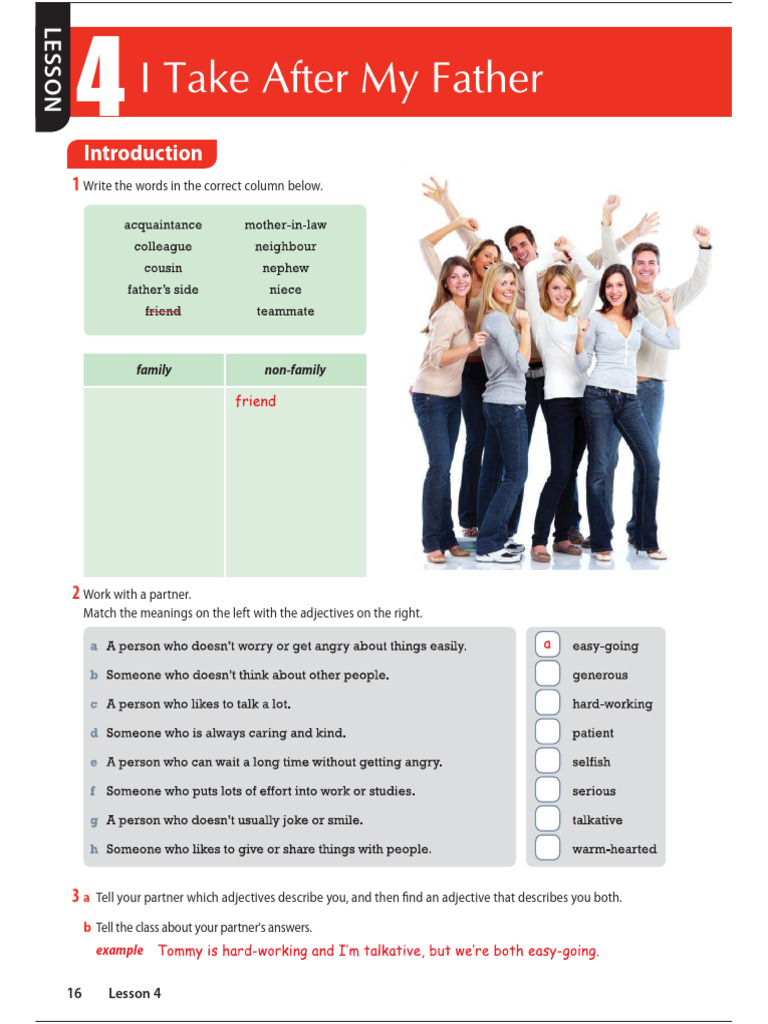 Lesson 4 - I Take After My Father | PDF | Word | Human Communication