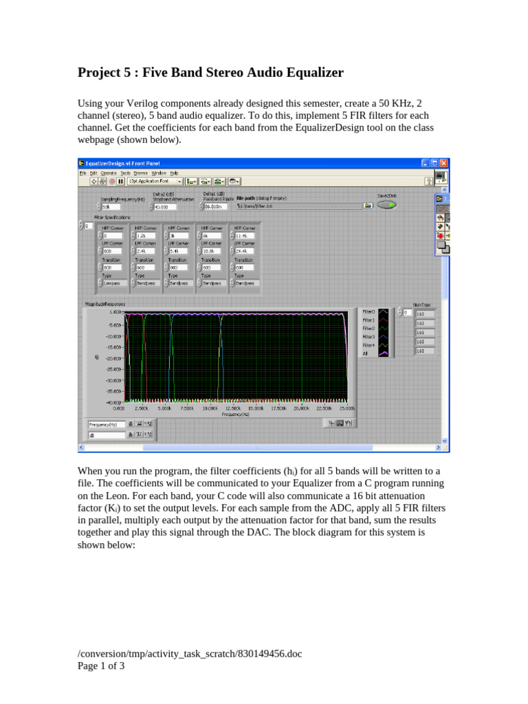 Project 5 - Five Band Stereo Audio Equalizer | PDF | Digital Signal Processing | Analog To ...