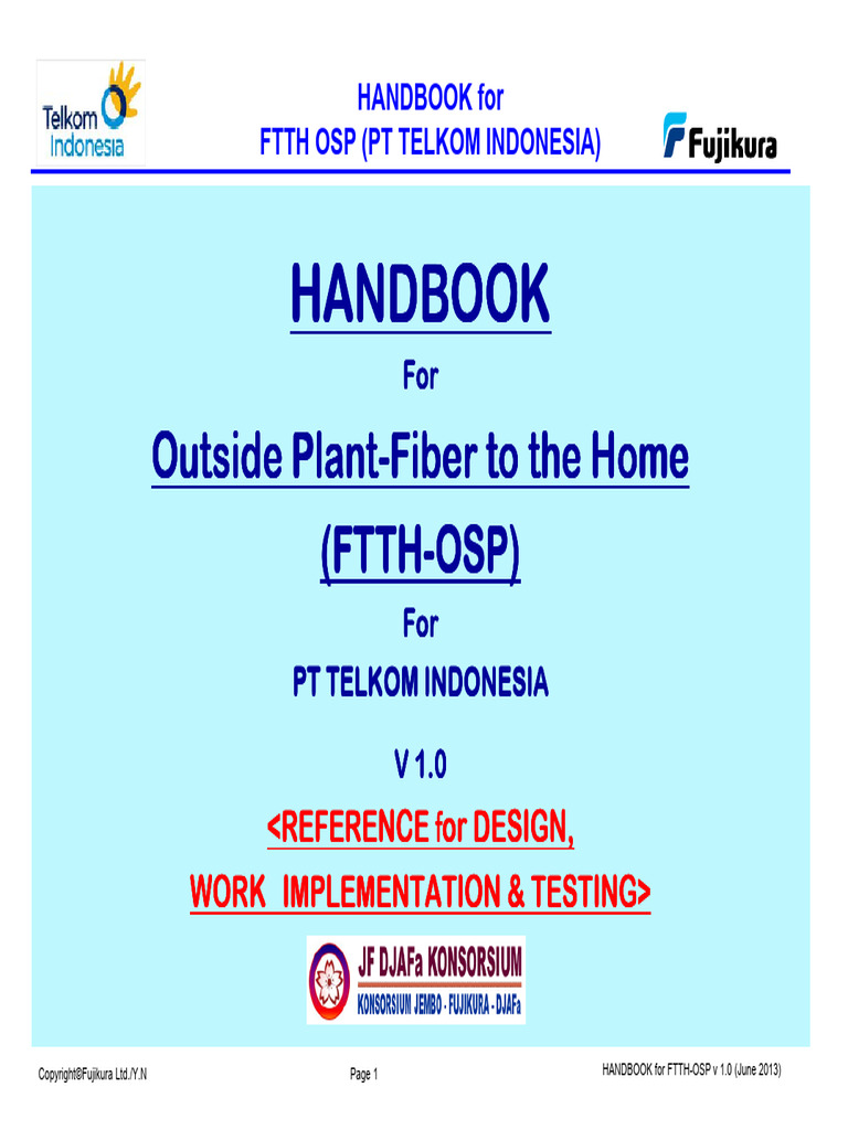 Handbook FTTH Osp | PDF | Telecommunications Infrastructure | Telecommunications