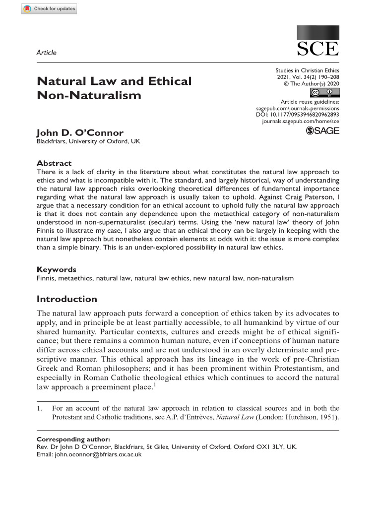 09. Natural Law and Ethical Non-Naturalism | PDF | Natural Law ...