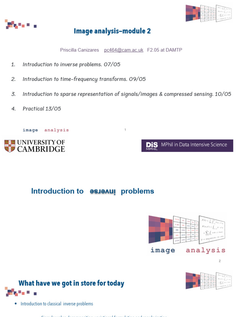 Inverse Problems in Image Analysis | PDF | Inverse Problem | System Of ...
