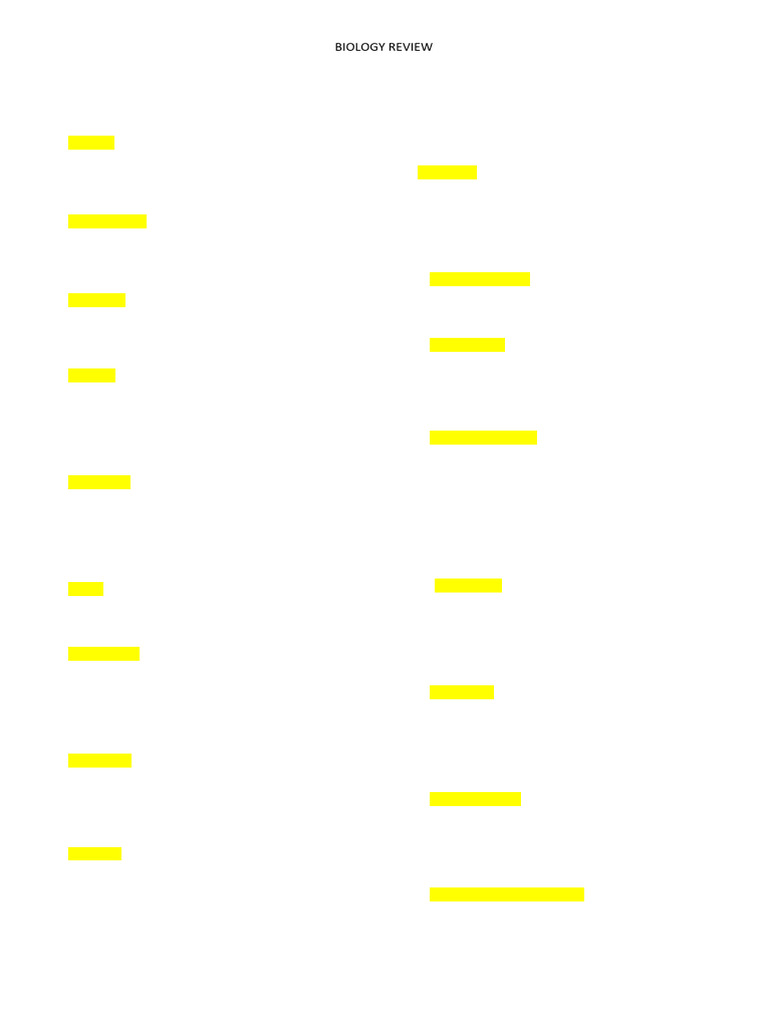 GENERAL BIOLOGY REVIEW TEST WITH ANSWER (3RD Part) | PDF | Oxide ...