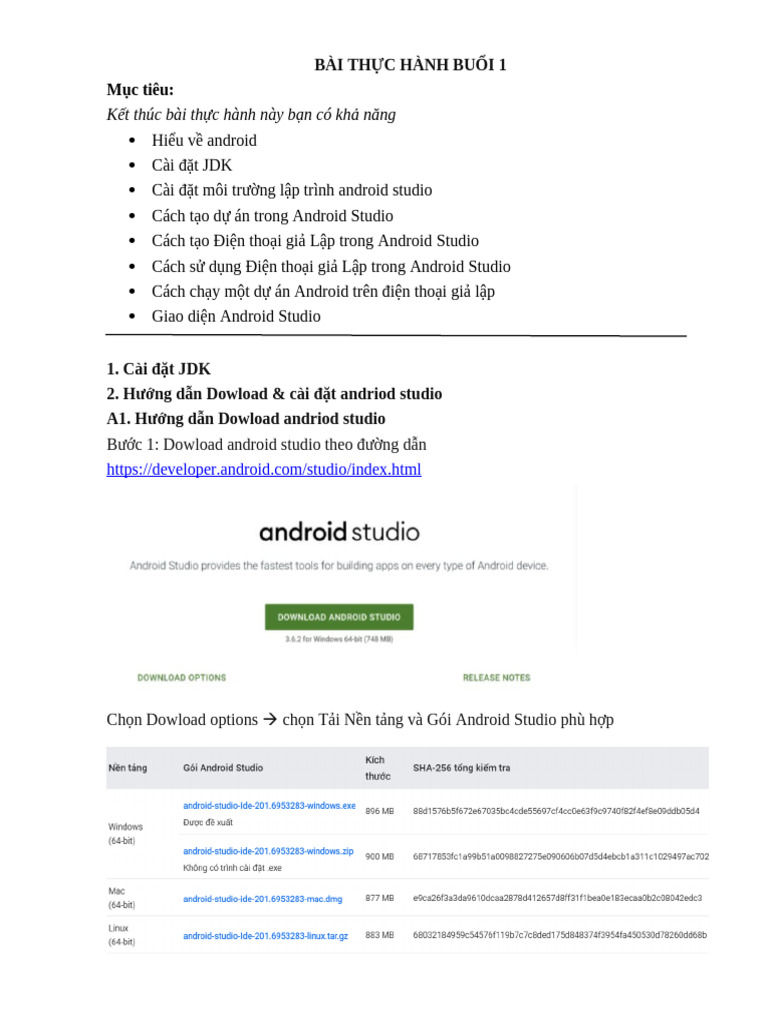 Buoi1 HuongDan Caidat LTDD | PDF