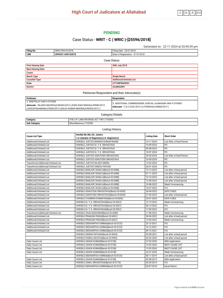 Case Status - Search by Case Number | PDF | Judiciaries | Separation Of ...