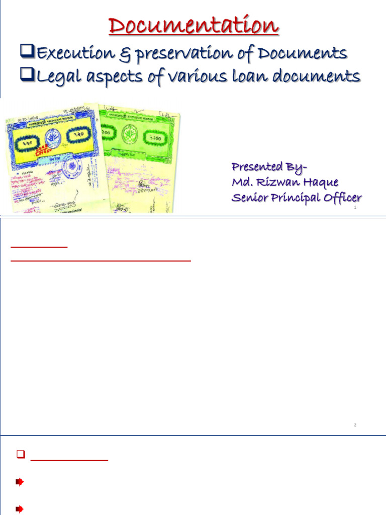 Loan Documentation Essentials | PDF | Securities (Finance) | Loans