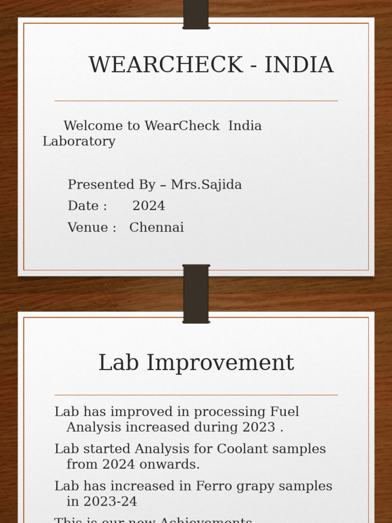 WearCheck India Lab Performance 2024 | PDF