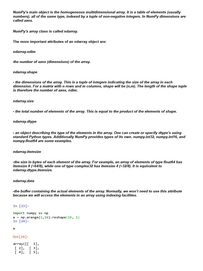 Day 3 Numpy Basics Jupyter Notebook Pdf Computer Programming Mathematics