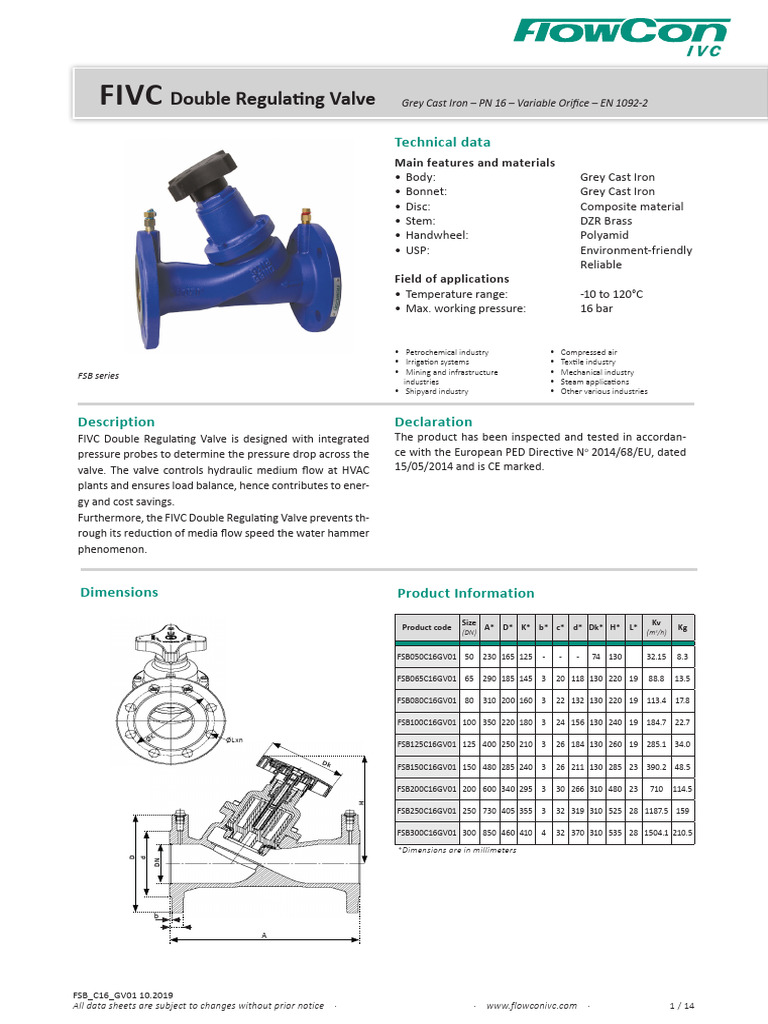FIVC Flanged DRV DN65 300 | PDF