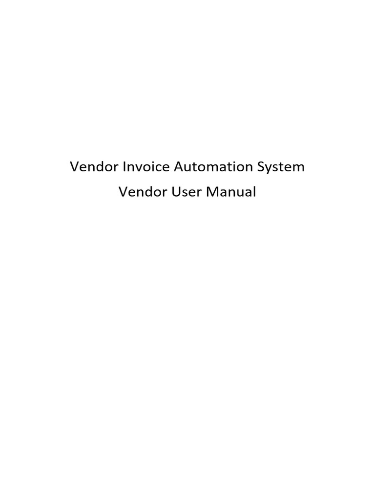 Vendor Portal User Manual For Invoices Pdf Login Password