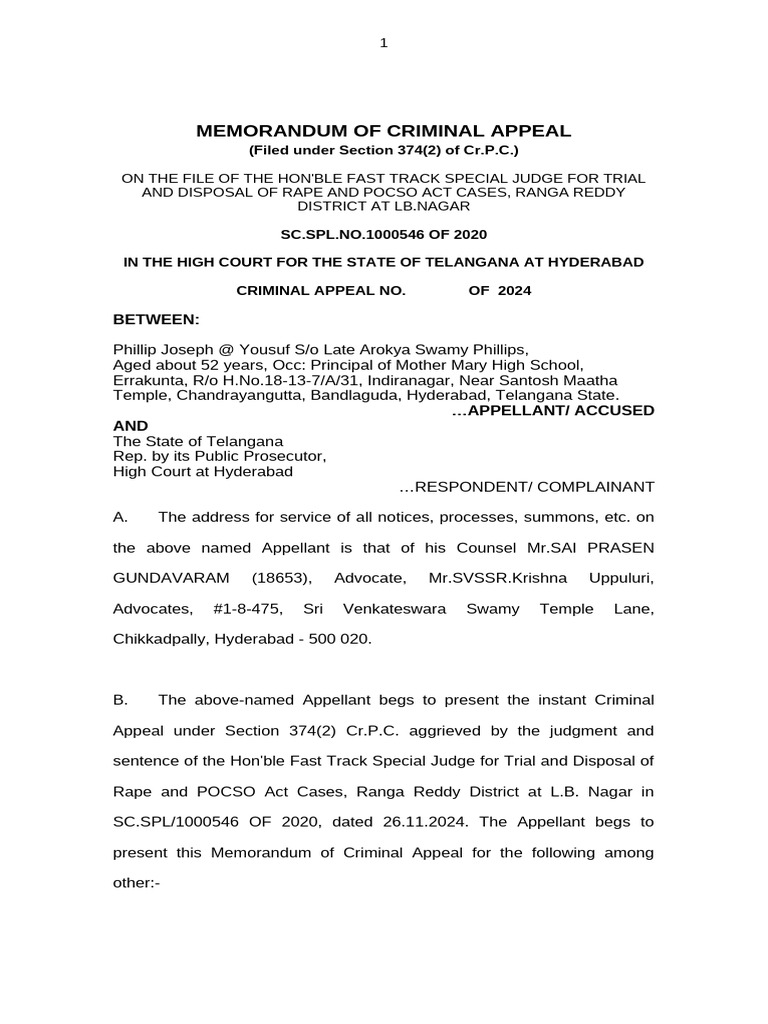 Criminal Appeal Memorandum Guidelines | PDF | Witness | Trials