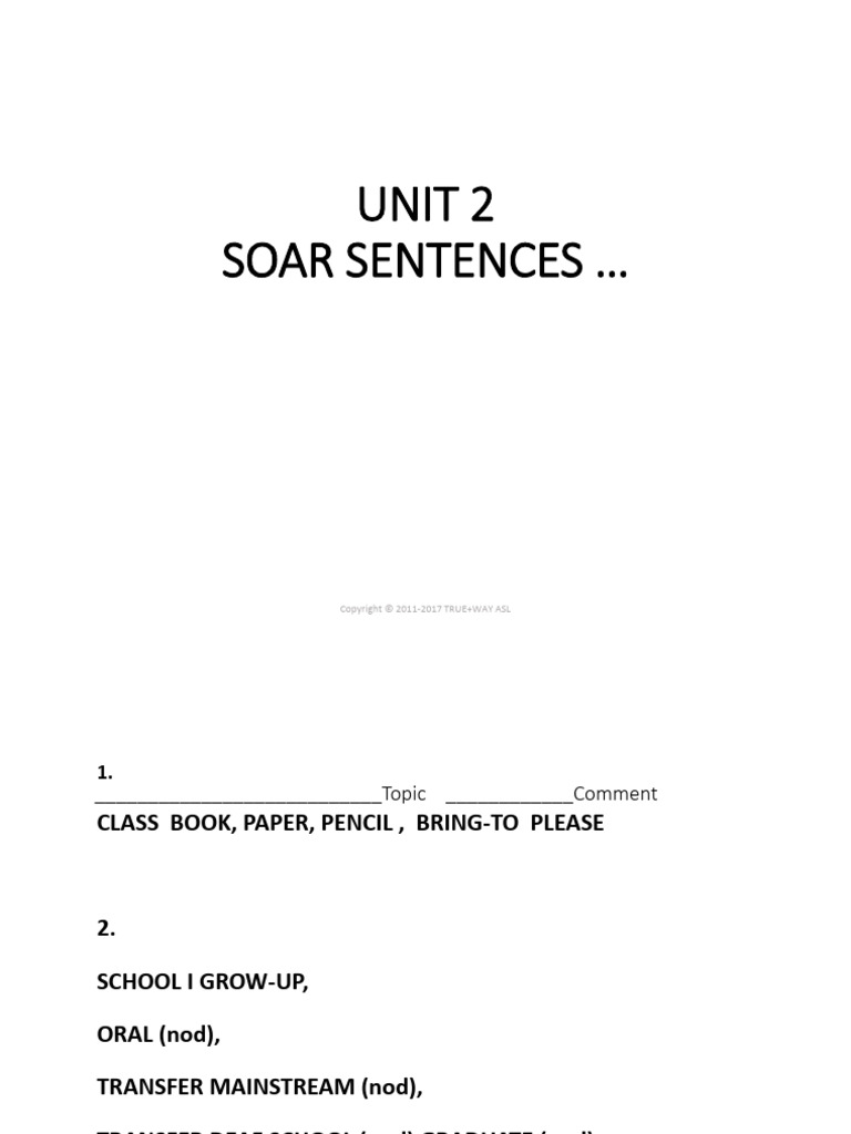 Unit 2 Soar Sentences | PDF