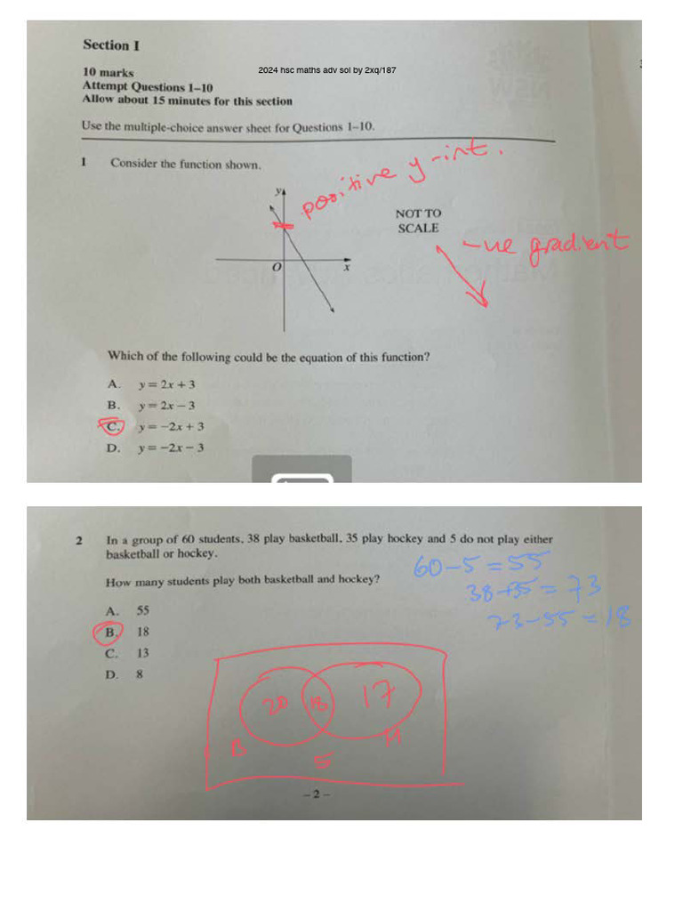 2024 Hsc Maths Adv Sol 2xq 187 | PDF