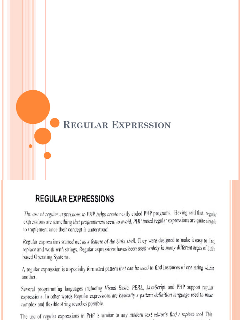 Types and Symbols of Regular Expressions | PDF