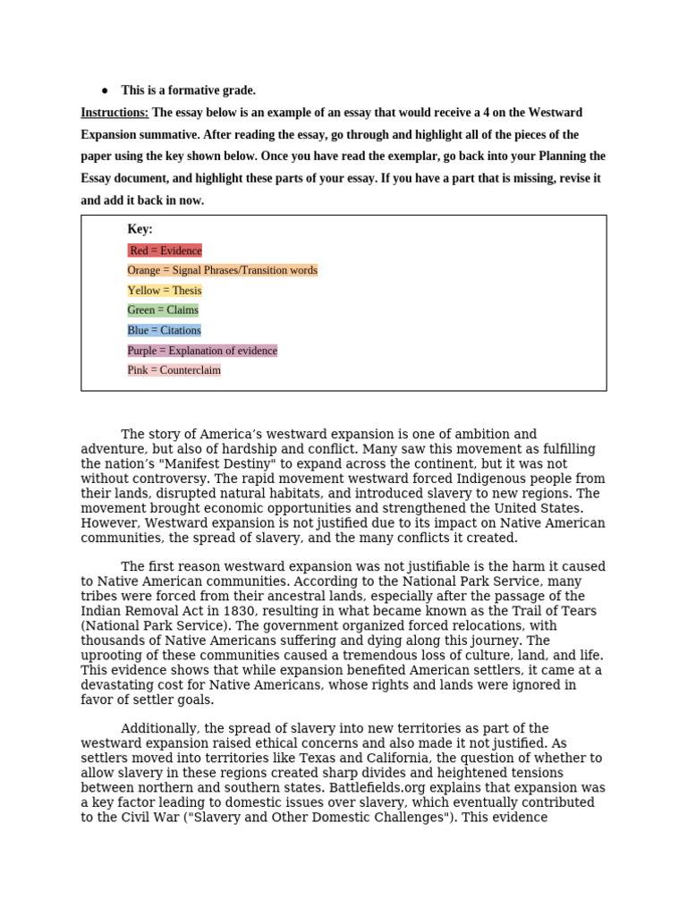 Westward Expansion: Justification Debate | PDF | Native Americans In ...