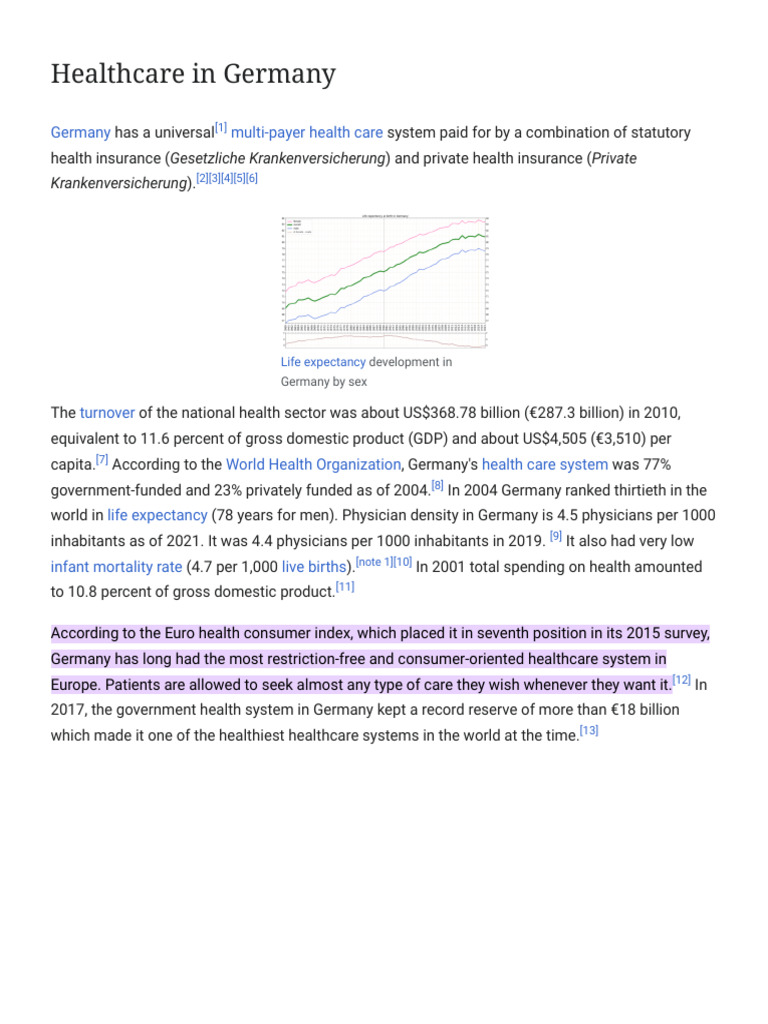 Healthcare in Germany - Wikipedia | PDF | Health Care | Social Programs