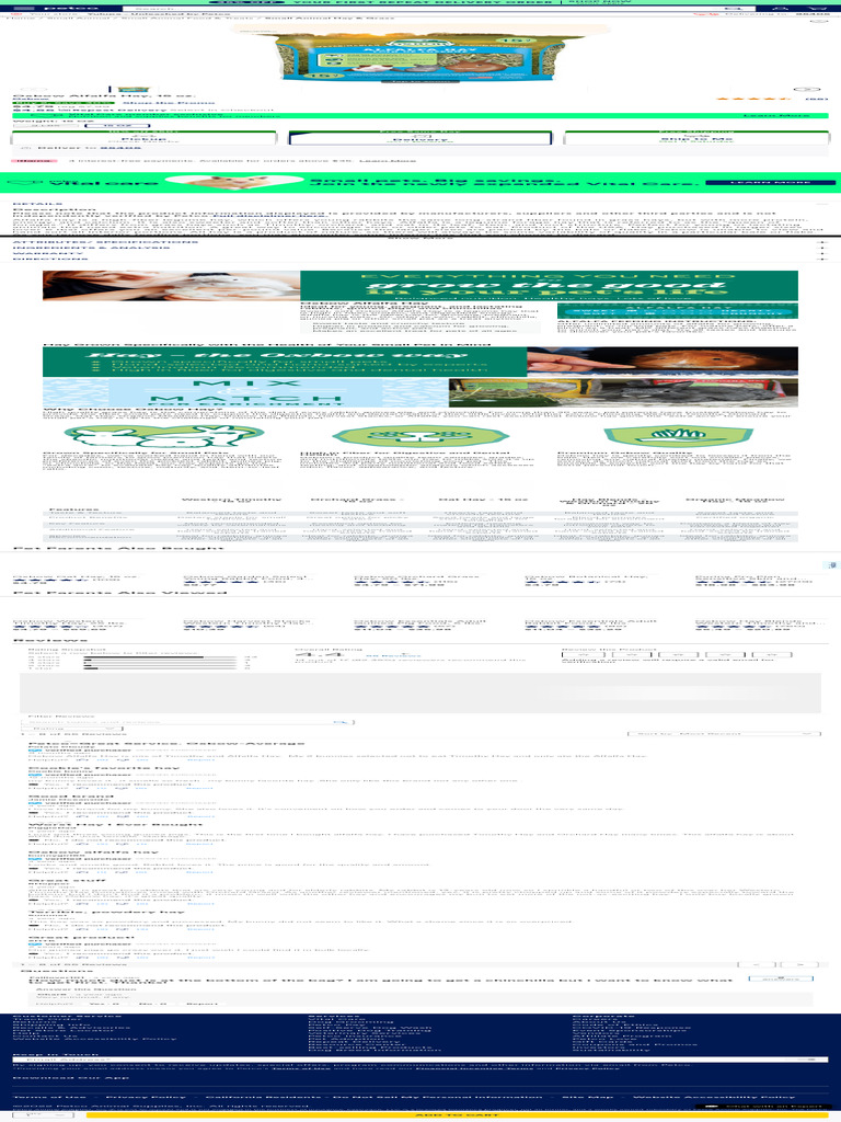 Oxbow Alfalfa Hay, 15 Oz. Petco | PDF | Hay