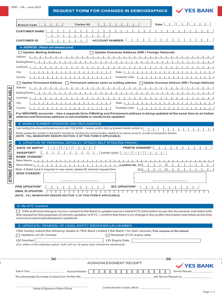 Addresscontactdetailsupdationform PDF | PDF | Signature | Access Control