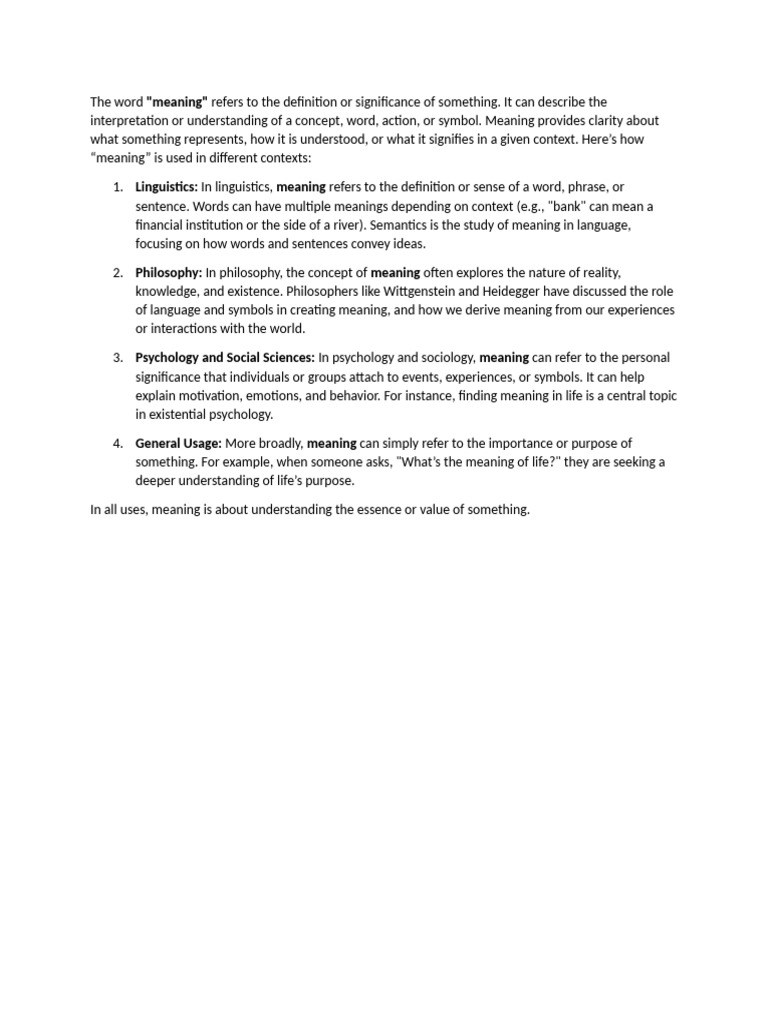 Meaning | PDF