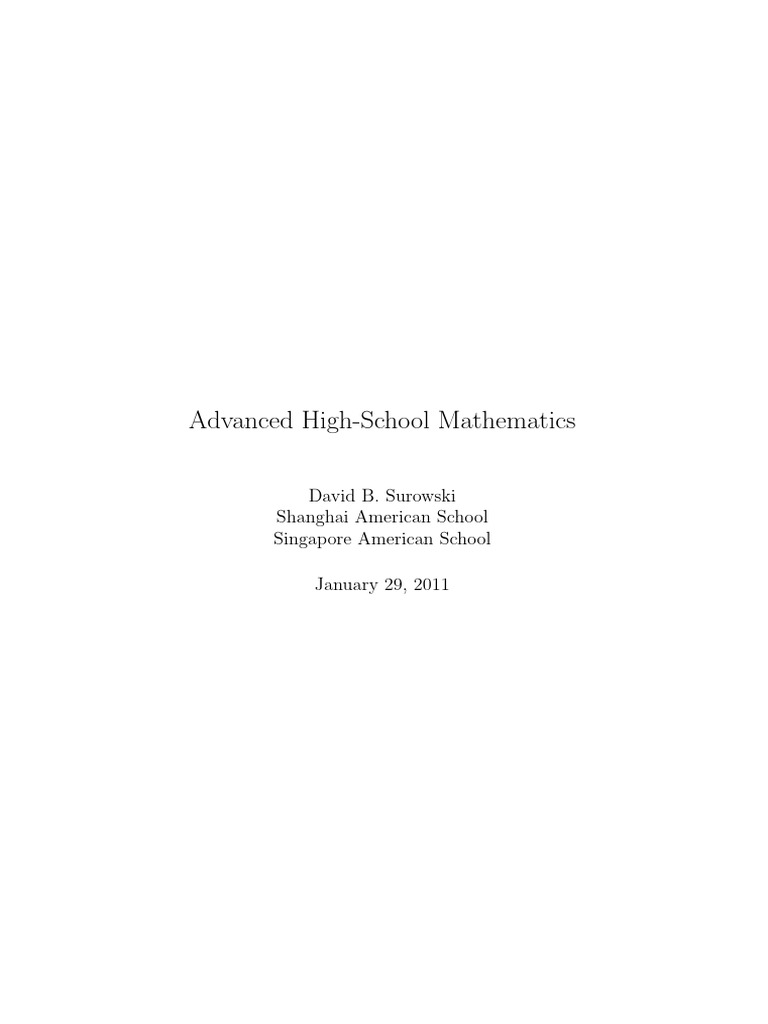 Advanced High-School Mathematics | PDF