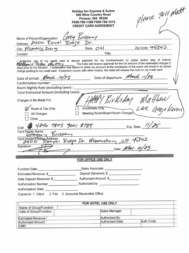 Bussey CC Form | PDF
