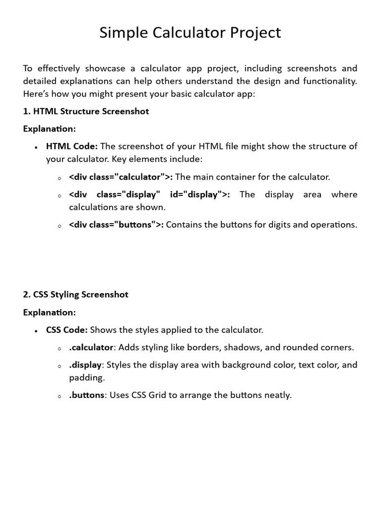 Simple Calculator Project | PDF Simple Calculator Project | PDF