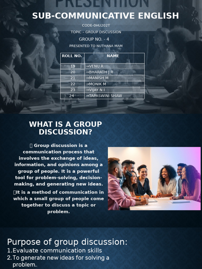 Group Discussion PPT (3) Finale | PDF | Communication | Leadership
