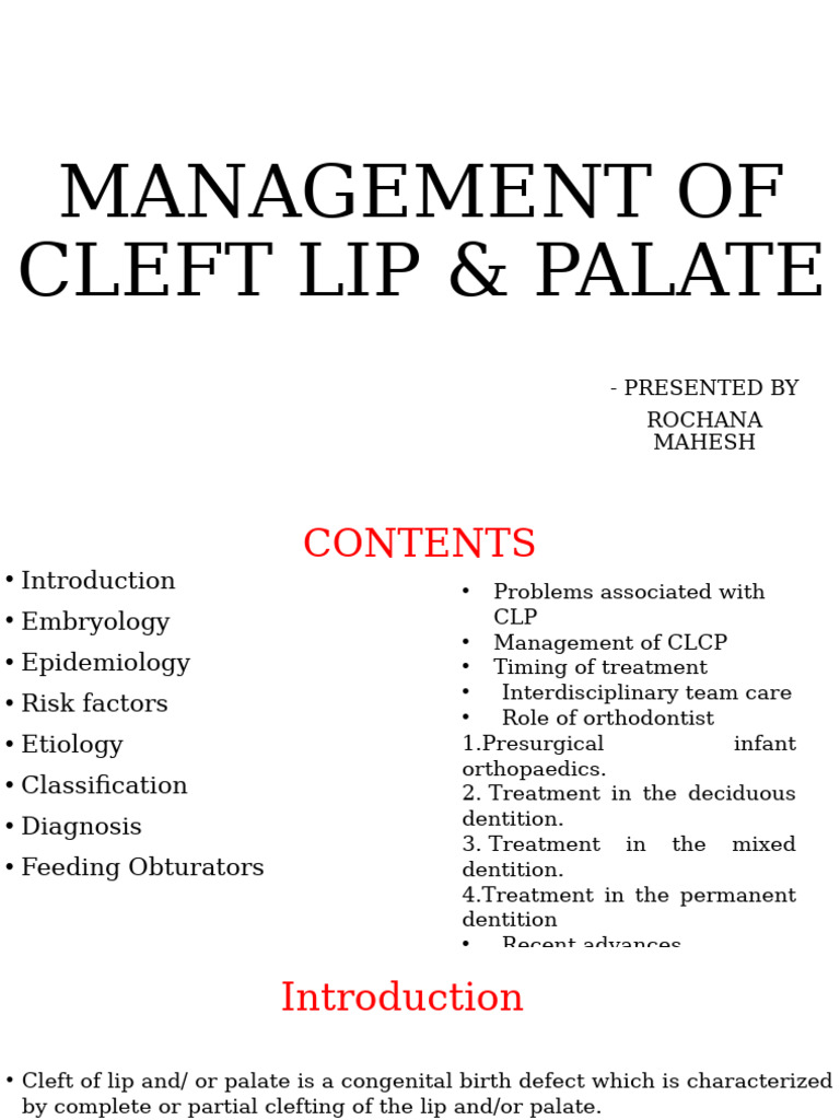 Management of Cleft Lip & Palate | PDF | Orthodontics | Human Nose