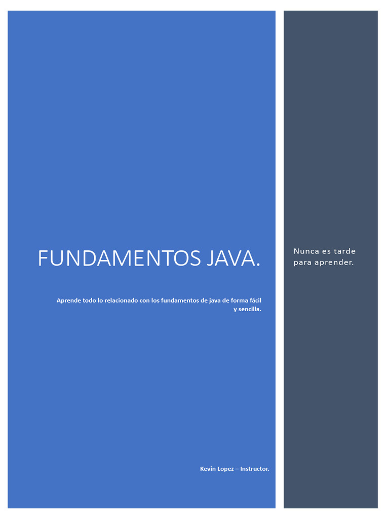 Fundamentos de Java | PDF | Java (lenguaje de programación) | Objeto (informática)