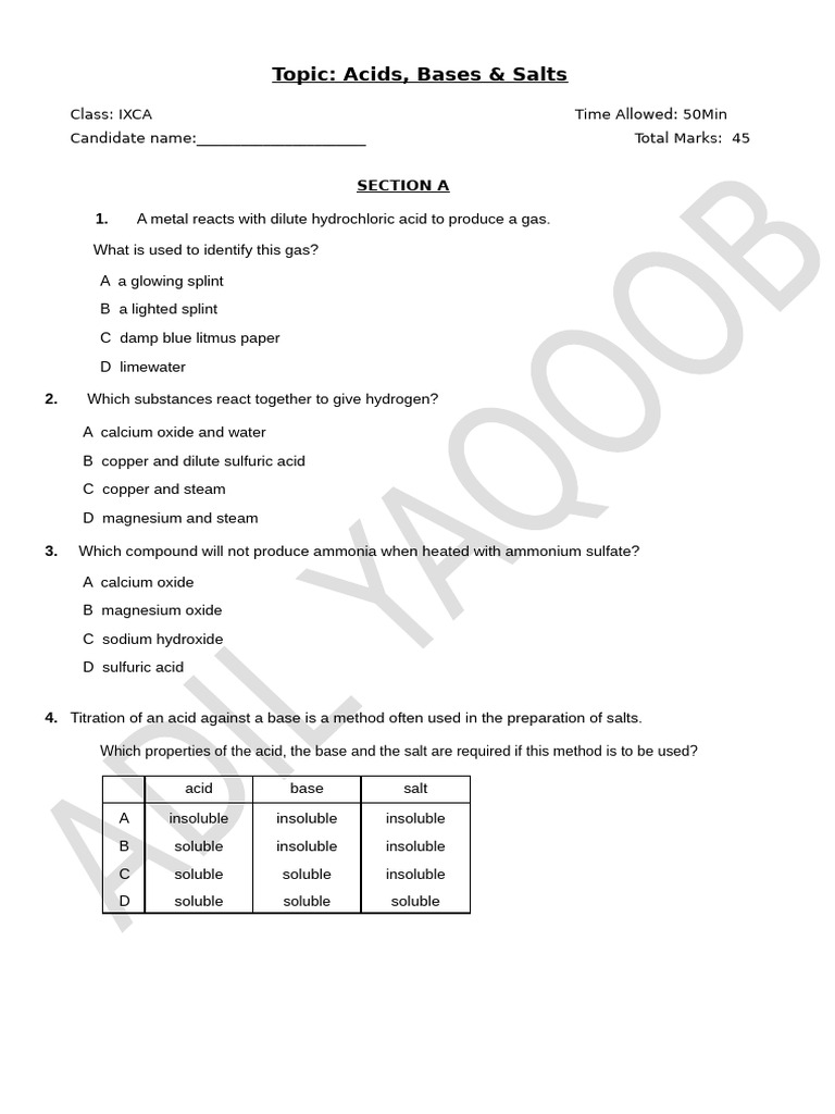 Acids Bases Salts Pdf Acid Salt Chemistry