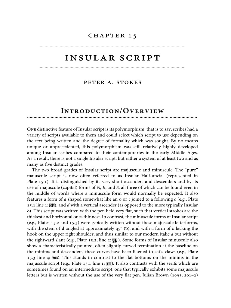 Latin Palaeography (Part I (I.3) Chapter 15 - Insular Script) Oxford Pp ...