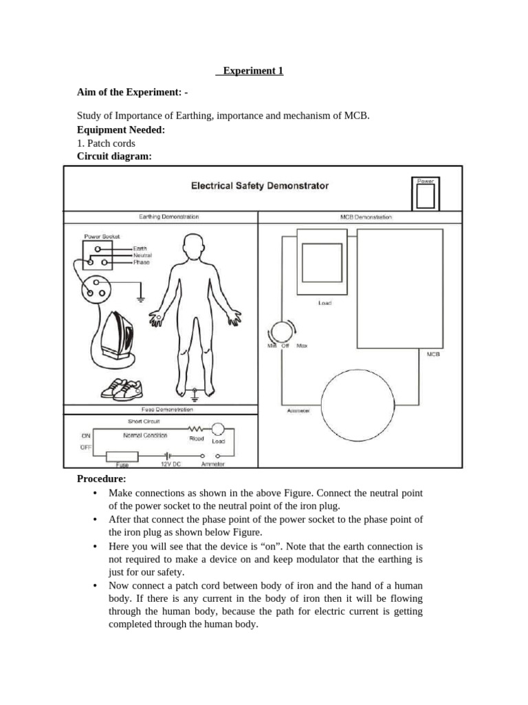 Earthing and MCB Mechanism Study | PDF | Electrical Connector | Ac ...