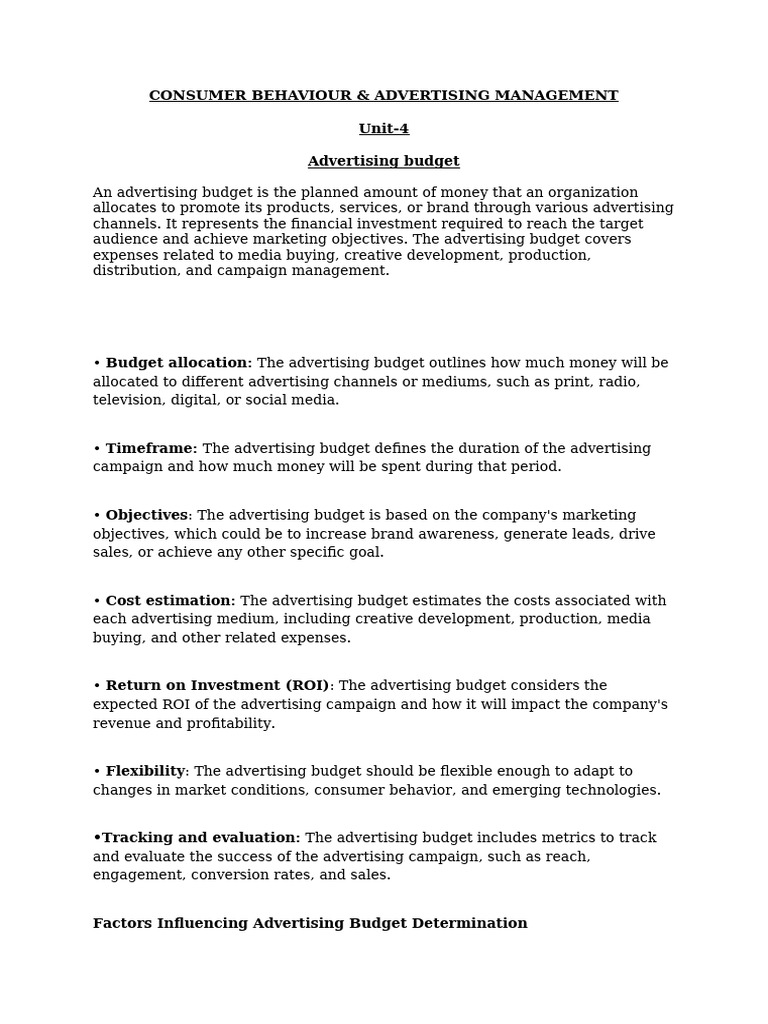 Consumer Behaviour & Advertising Management Unit 4 | PDF | Marketing | Advertising