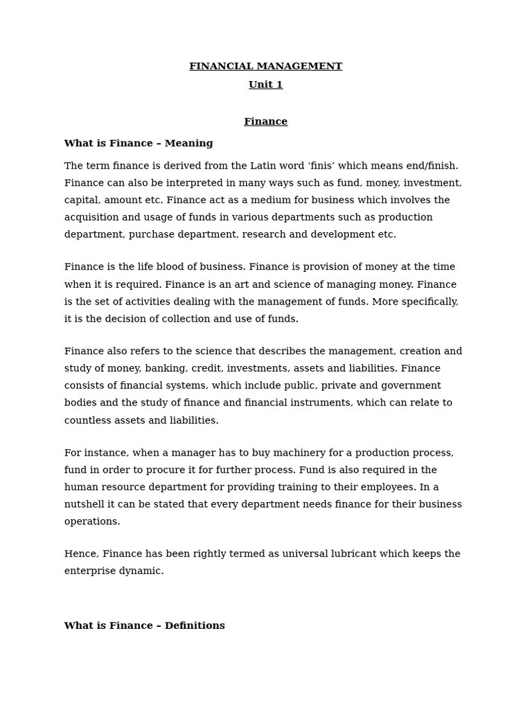 Understanding Finance and Its Functions | PDF | Dividend | Capital ...