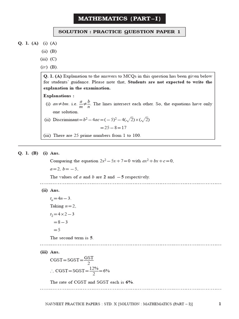 Questions paper solutions | PDF | Mathematics