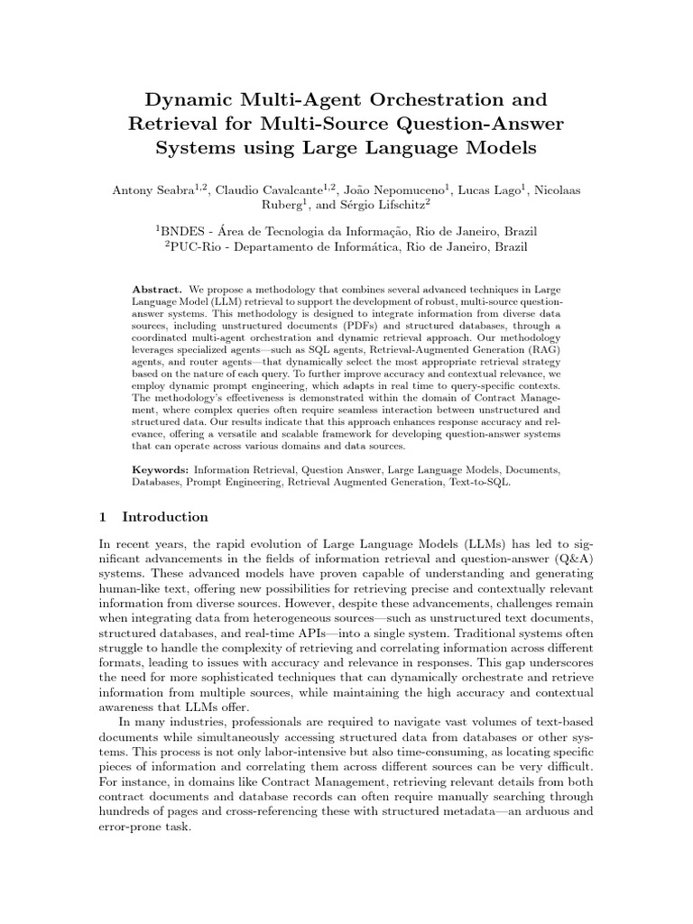 Dynamic Multi-Agent Orchestration and Retrieval for Multi-Source Question-Answer Systems using ...