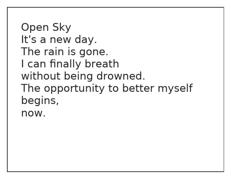 Open Sky Poem | PDF