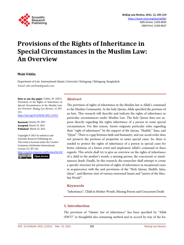 blr_2021031914442543 | PDF | Inheritance | Sharia