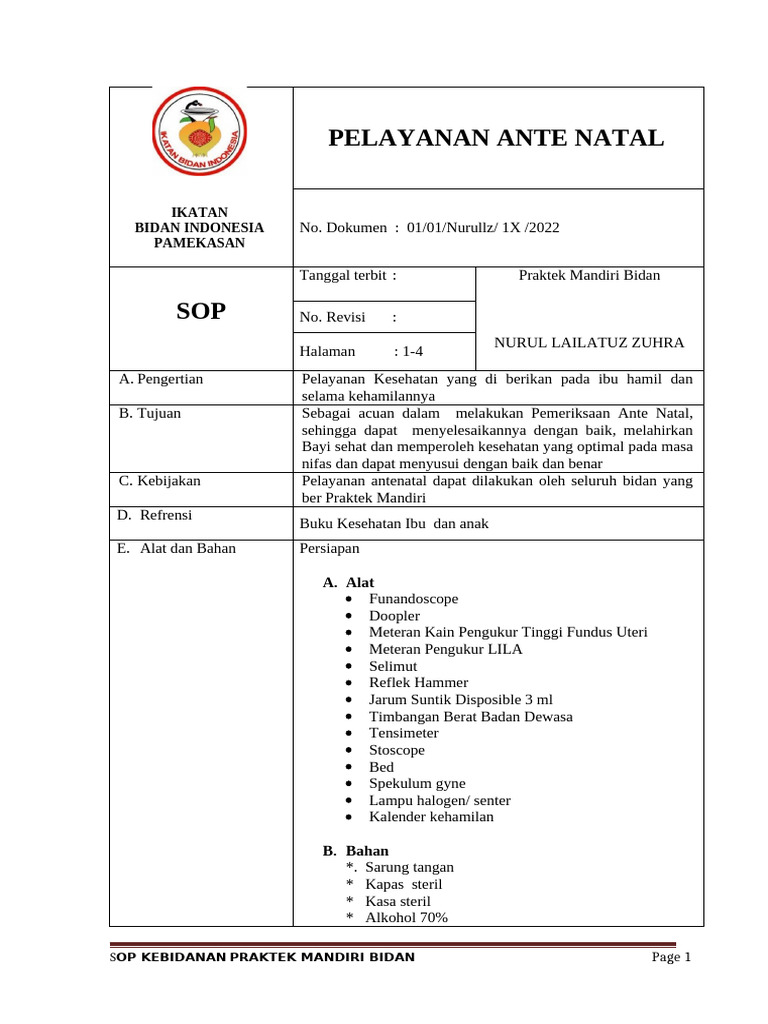 Sop PMB | PDF