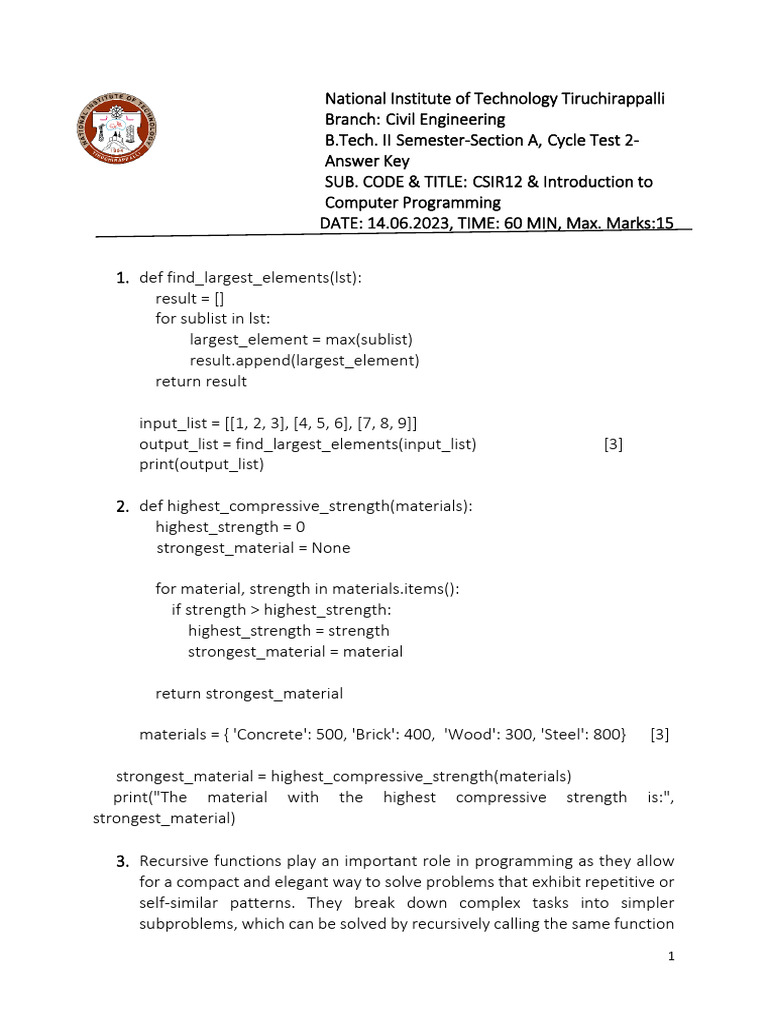 CT2_Answer-key | PDF | Recursion | Theory Of Computation