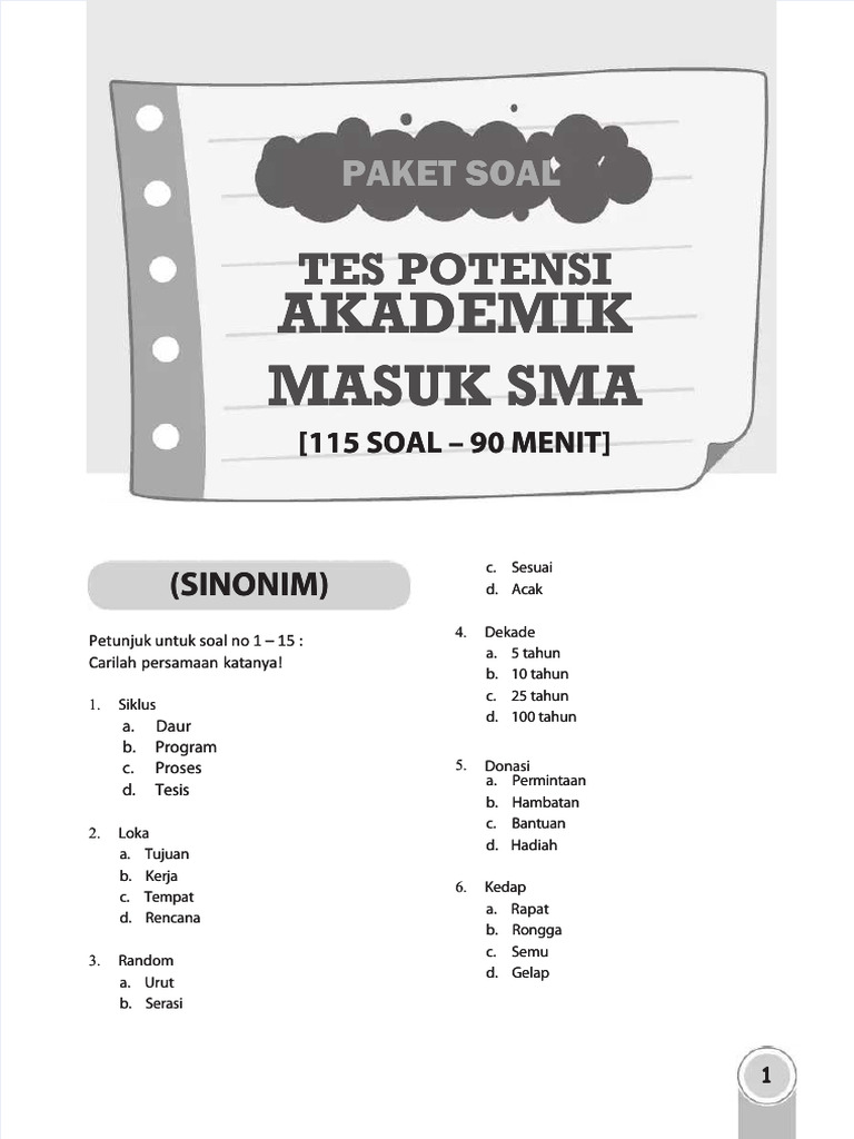 Soal Test Potensi Akademik | PDF