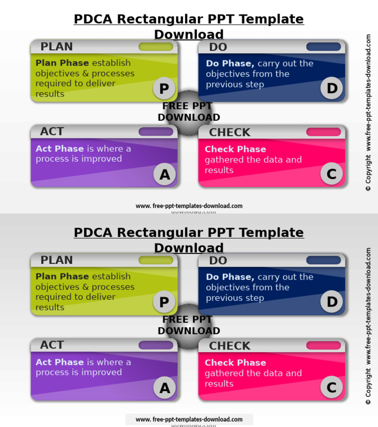 PDCA Rectangular Infographic Template Download | PDF