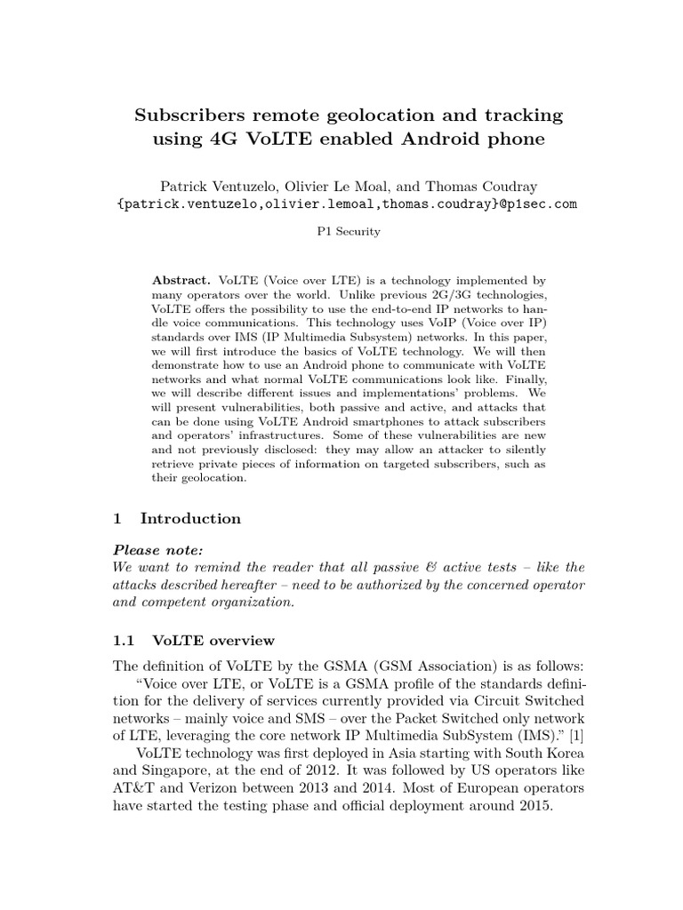 SSTIC2017-Article-remote Geolocation and Tracing of Subscribers Using 4g Volte Android Phone-Le ...